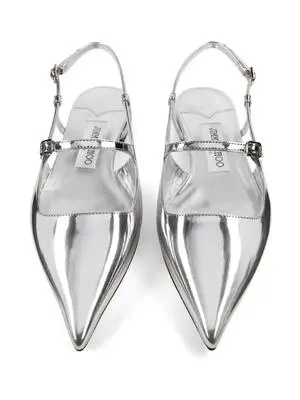 JIMMY CHOO Didi Leather Ballet Flats - Silver