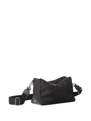 Fendi Squared Ff Lui Medium Leather And Nylon Bag - Black