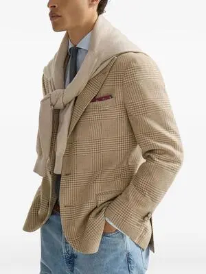 Brunello Cucinelli Cashmere Blend Checked Single-breasted Blazer