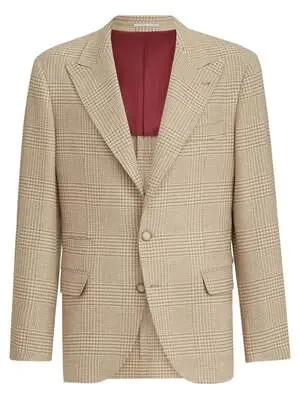 Brunello Cucinelli Cashmere Blend Checked Single-breasted Blazer - Multicolor