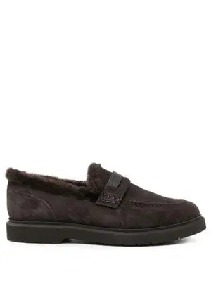 Brunello Cucinelli Suede Penny Loafers - Brown