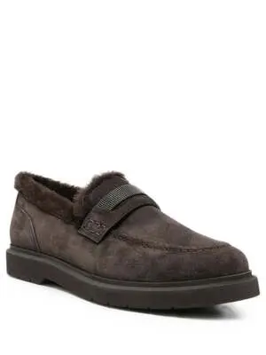 Brunello Cucinelli Suede Penny Loafers