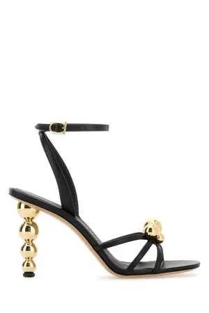 FERRAGAMO Leather Karina Sandals - Black