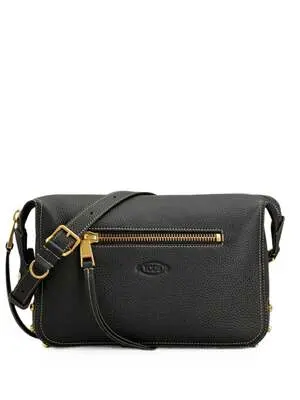 TOD'S Metal Dots Shoulder Bag In Leather Mini - Black