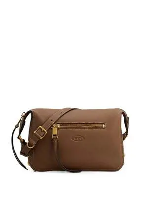 TOD'S Metal Dots Shoulder Bag In Leather Mini - Brown