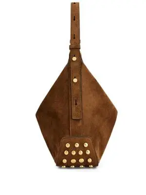TOD'S Metal Dots Mini Bag In Suede - Brown