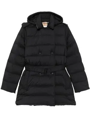 Burberry Belted Quilted Coat - Black