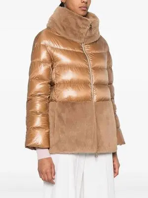 Herno Ultralight Nylon And Alternative Fur Cape