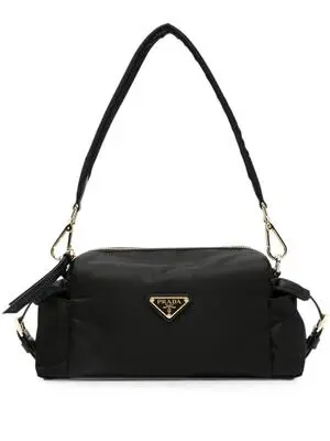 Prada Borsa Explore Small In Re-nylon E Pelle - Black