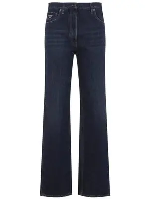 Prada Washed Denim Wide-leg Jeans - Blue