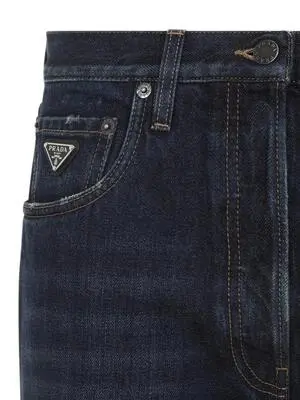 Prada Washed Denim Wide-leg Jeans
