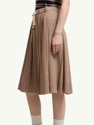Moncler Microcheck Midi Wool Skirt - Multicolor
