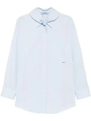 Prada Poplin Shirt With Knot Detail - Blue