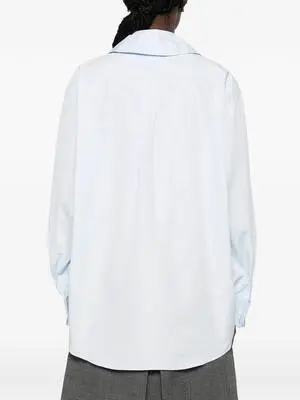 Prada Poplin Shirt With Knot Detail - Blue