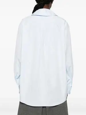 Prada Cotton Shirt With Knot Detail - Blue