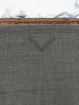 Prada Pleated Wool Midi Skirt