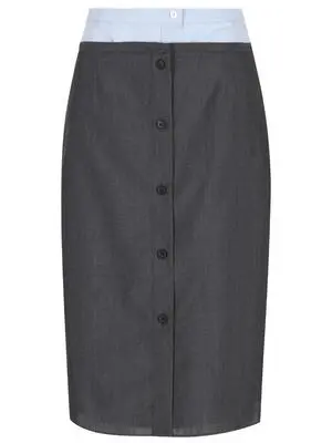 Prada Gonna Midi Con Bottoni - Gray