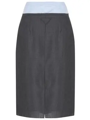Prada Cotton Midi Skirt - Gray