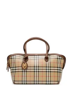 Burberry Small Check Zip Tote Bag