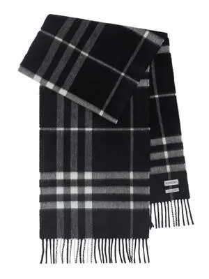 Burberry Check Cashmere Scarf - Black