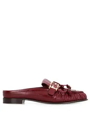Fendi Baguette Leather Sabots - Brown