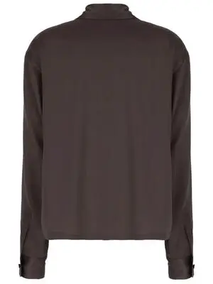 TOM FORD Peach-feel Silk Satin Polo - Brown
