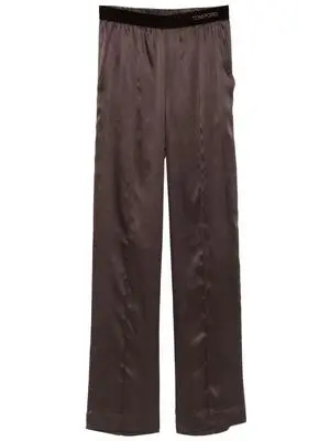 TOM FORD Peach-feel Silk Satin Pj Pants - Brown