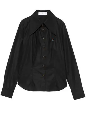 VIVIENNE WESTWOOD Cotton Orb-embroidered Shirt - Black