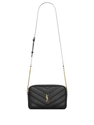 Saint Laurent Loulou Camera Bag In Matelassé Lambskin - Black