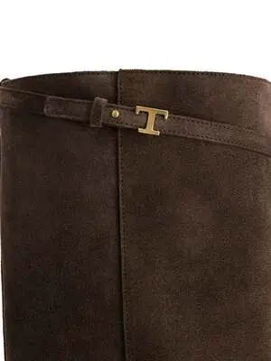 TOD'S Suede Knee-high Boots - Brown