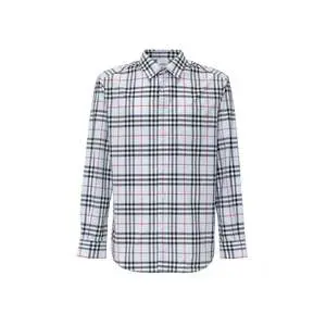Burberry Checked Cotton Shirt - Blue