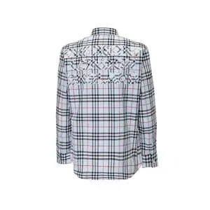 Burberry Checked Cotton Shirt - Blue