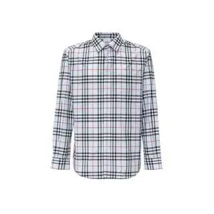Burberry Burberry Checked Cotton Shirt Men Blue