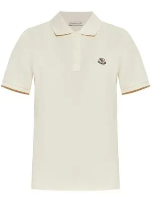 Moncler Piqué Polo Shirt With Logo Patch - Multicolor