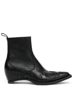 MAISON MARGIELA Heel-less Western Flame Boots - Black