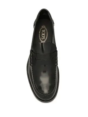 TOD'S Semi-shiny Leather Penny Loafers