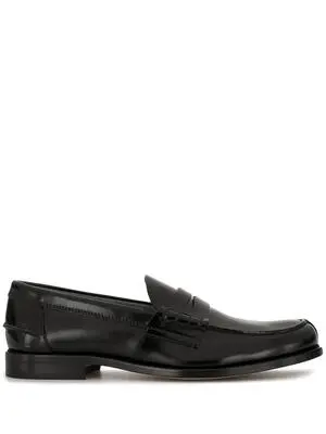 TOD'S Semi-shiny Leather Penny Loafers - Black