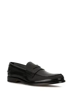 TOD'S Semi-shiny Leather Penny Loafers - Black
