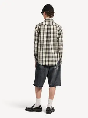 Balenciaga Regular Fit Shirt In Check Cotton Flannel