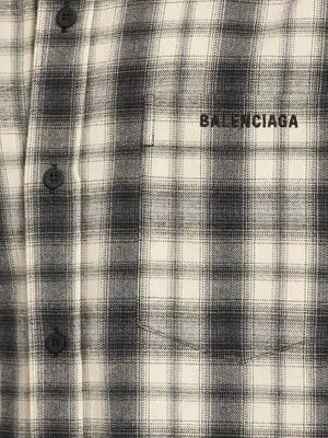 Balenciaga Regular Fit Shirt In Check Cotton Flannel