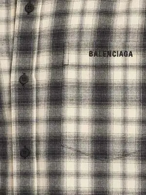Balenciaga Regular Fit Shirt In Check Cotton Flannel