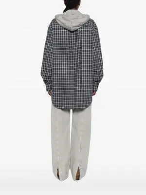 Miu Miu Check-pattern Hooded Shirt