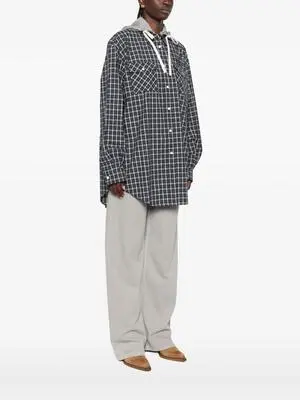 Miu Miu Check-pattern Hooded Shirt