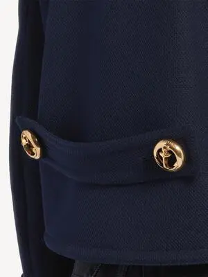 Balenciaga Cropped Peacoat In Textured Wool