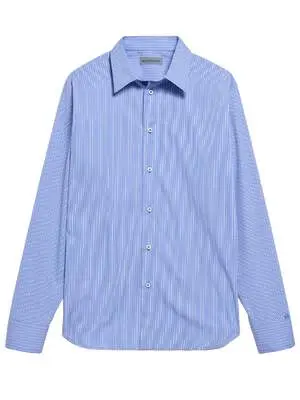 Balenciaga Striped Poplin Shirt In Ultrafine Technical Poplin - Blue