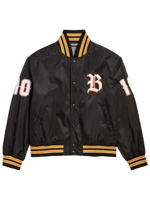 Balenciaga Varsity Jacket In Bomber Twill - Black
