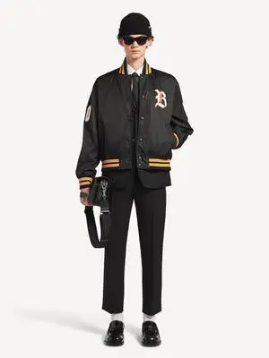 Balenciaga Varsity Jacket In Bomber Twill - Black