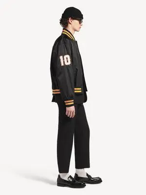 Balenciaga Varsity Jacket In Bomber Twill - Black