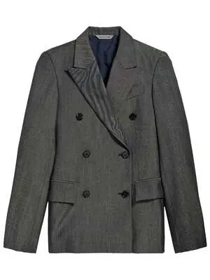 Balenciaga Double-breasted Tailored Jacket In Wool Twill In Denim Look - Blue