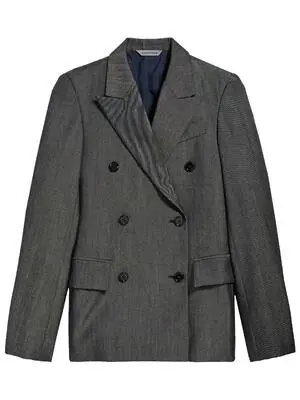 Balenciaga Double-breasted Tailored Jacket In Wool Twill In Denim Look - Blue
